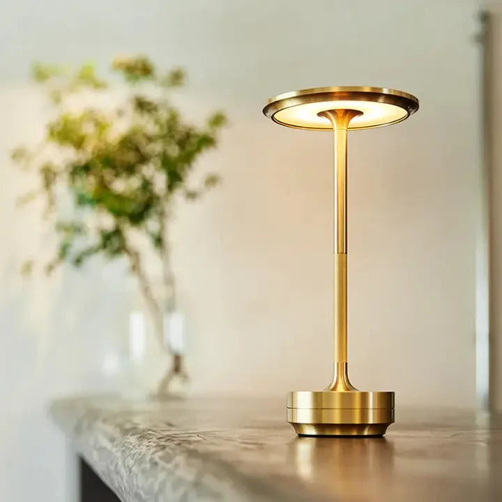 Minimalist Table Lamp With Brushed Metal Finish – Anne Johansen